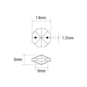 オクタゴン14mm×1m連結チェーン（ガラス製） : クリスタルデコレーション工房 - 通販 - Yahoo!ショッピング
