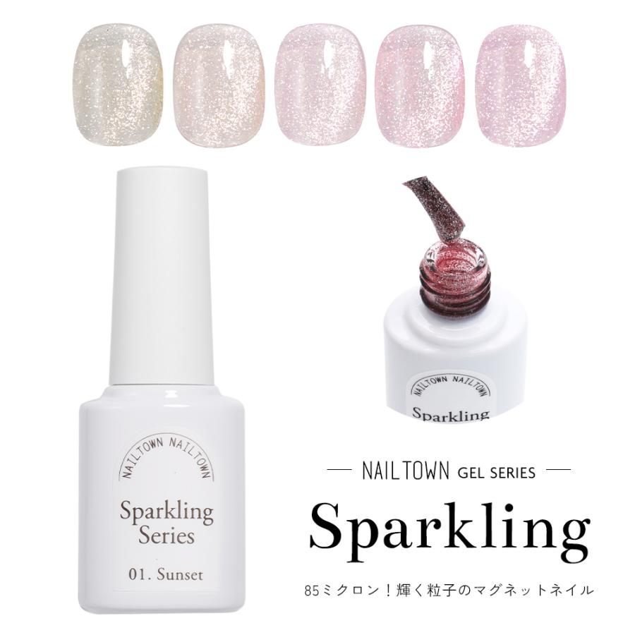 NAILTOWN [ネコポス送料無料]輝く粒子 マグネットネイル ネイルタウンジェル ポリッシュタイプ スパークリングシリーズ 黒くなりにくい 全5色 約5ml ボトルジェル : ネイルタウン ...