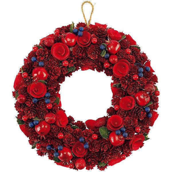 NEW レッドナチュラルリース ※他商品と同梱不可 3158 クリスマス リース デコレーション 装飾 飾り 手間なし 簡単 飾り付き 引っ掛け 壁面 壁掛け : デコレーションラボ - 通販 ...