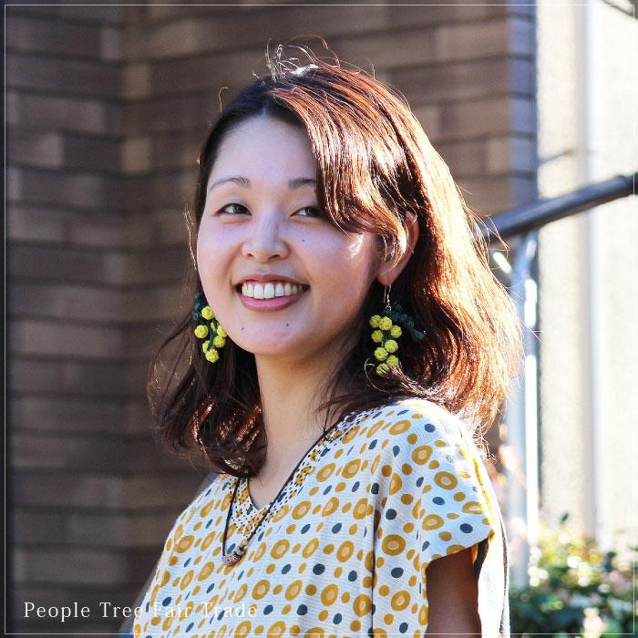 People Tree ピアス フェアトレードアクセサリー （ PeopleTree タラ・プロジェクト クロシェ編みピアス(ミモザ) ）（メール便対応）（ラッピング対応） : DECOYa ...
