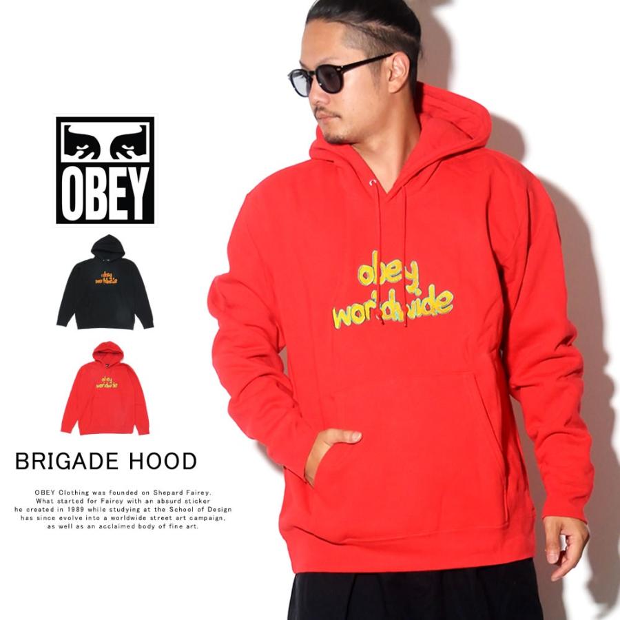 オベイ (OBEY) プルオーバーパーカー メンズ 長袖 スウェット 刺繍 ポップ 裏起毛 BRIGADE HOOD 112470070 OBEY（オベイ） プルオーバーパーカー メンズ 長袖 スウェット 刺繍