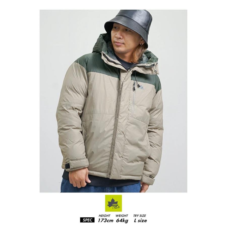 LOGOS PARK ロゴス パーク 中綿ダウンジャケット メンズ アウター フード付き 断熱中綿 3433-3355 ベージュ LOGOS（ロゴス） LOGOS PARK パーク 中綿ダウンジャケット メンズ