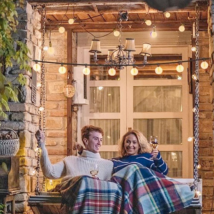 【ソーラー充電およびUSB充電】 ソーラー LED ストリングライト イルミネーションライト USB充電可能 防雨型 E12ソケット25個 LED電球*25個4点灯モード : Deepark ...