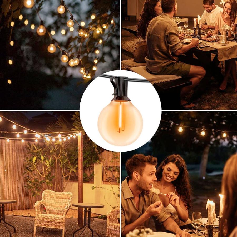 【ソーラー充電およびUSB充電】 ソーラー LED ストリングライト イルミネーションライト USB充電可能 防雨型 E12ソケット25個 LED電球*25個4点灯モード : Deepark ...