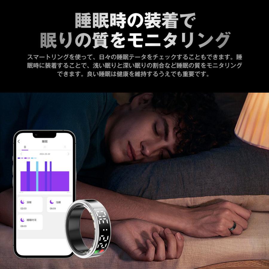 スマートリング 24時間健康管理 活動計量 遠隔カメラ操作 フィットネス指輪 多機能 心拍数 おしゃれ ファッション血中酸素飽和度 睡眠測定 運動記録 IP68 2025 ...