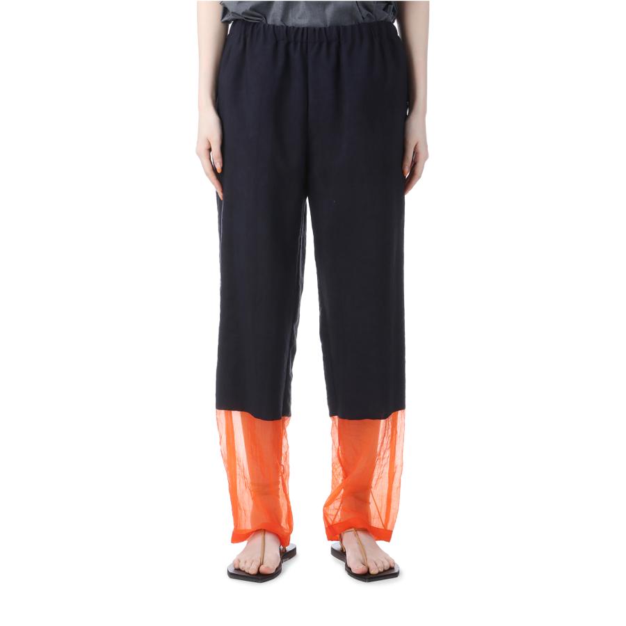 See-through Border Pants - Orange / Navy (25SS-12-J) Jun Mikami(ジュンミカミ) : Deepinsideinc.com ...