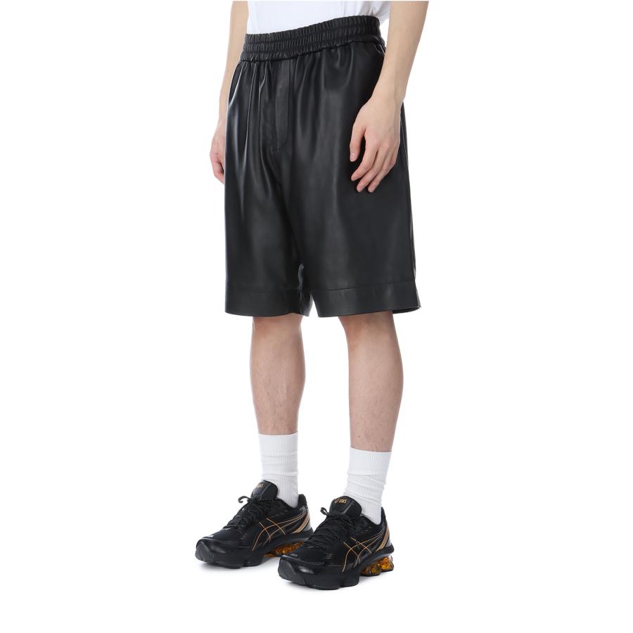 UNIVERSAL PRODUCTS LEATHER EASY SHORTS - BLACK (251-60512) Universal Products(ユニバーサルプロダクツ ...