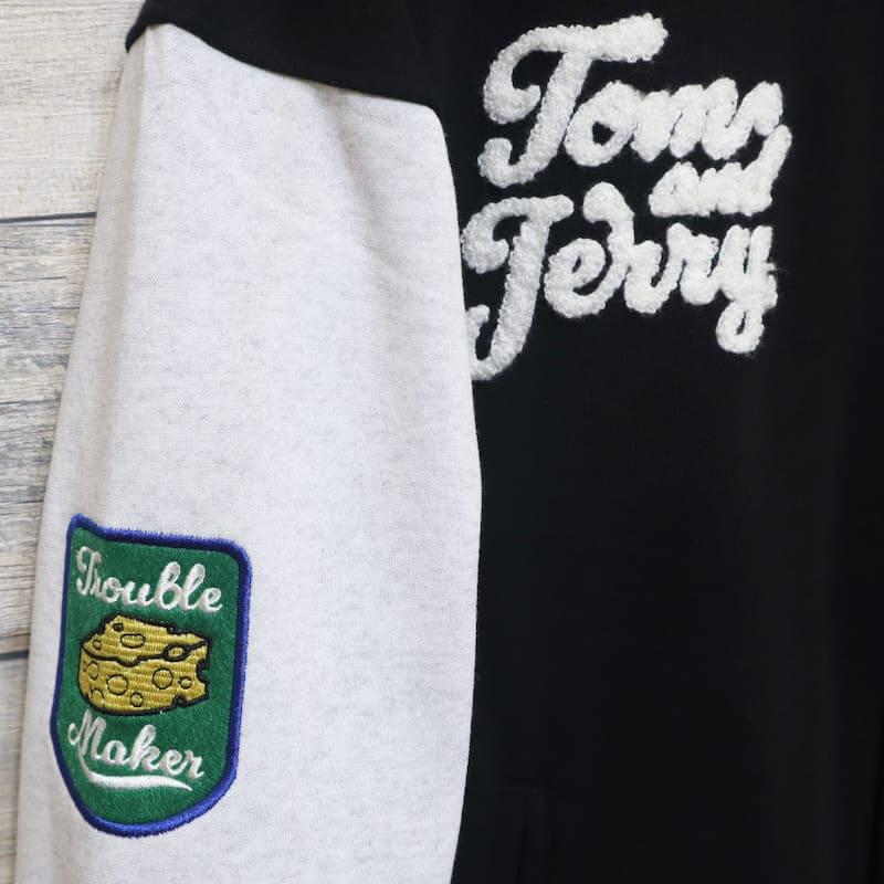 SEQUENZE 送料無料 メンズ トムとジェリー SEQUENZ シークエンズ スウェット スタジャン ジャケット アウター 刺繍 ワッペン キャラクター レディース ユニセックス ...