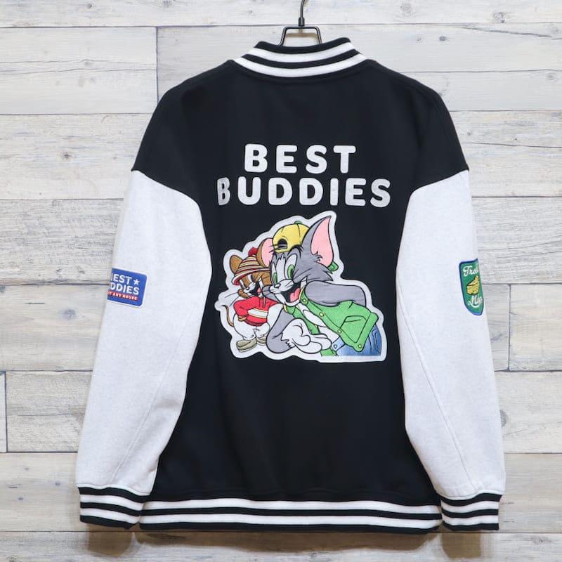 SEQUENZE 送料無料 メンズ トムとジェリー SEQUENZ シークエンズ スウェット スタジャン ジャケット アウター 刺繍 ワッペン キャラクター レディース ユニセックス ...
