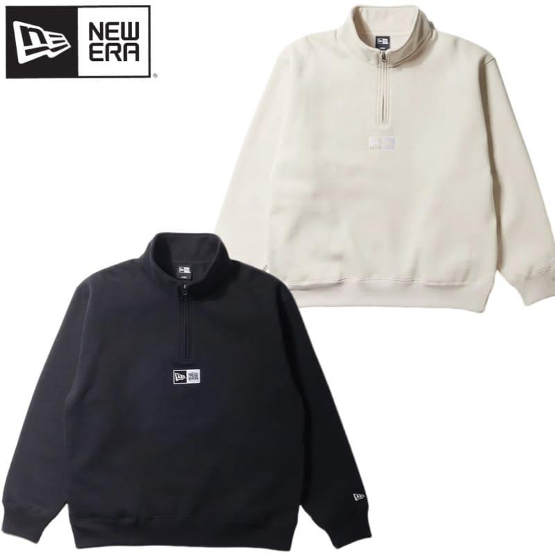 ハーフジップ スウェット NEWERA ニューエラ 正規品 裏起毛 ボックスロゴ 刺繍 ハイネック ユニセックス メンズ レディース ...