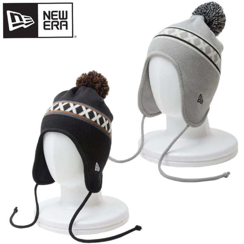 NEW ERA NEWERA ニューエラ ニット帽 ポンポン イヤーフラップ ニットキャップ ビーニー 帽子 CAP キャップ 耳当て 刺繍 ...