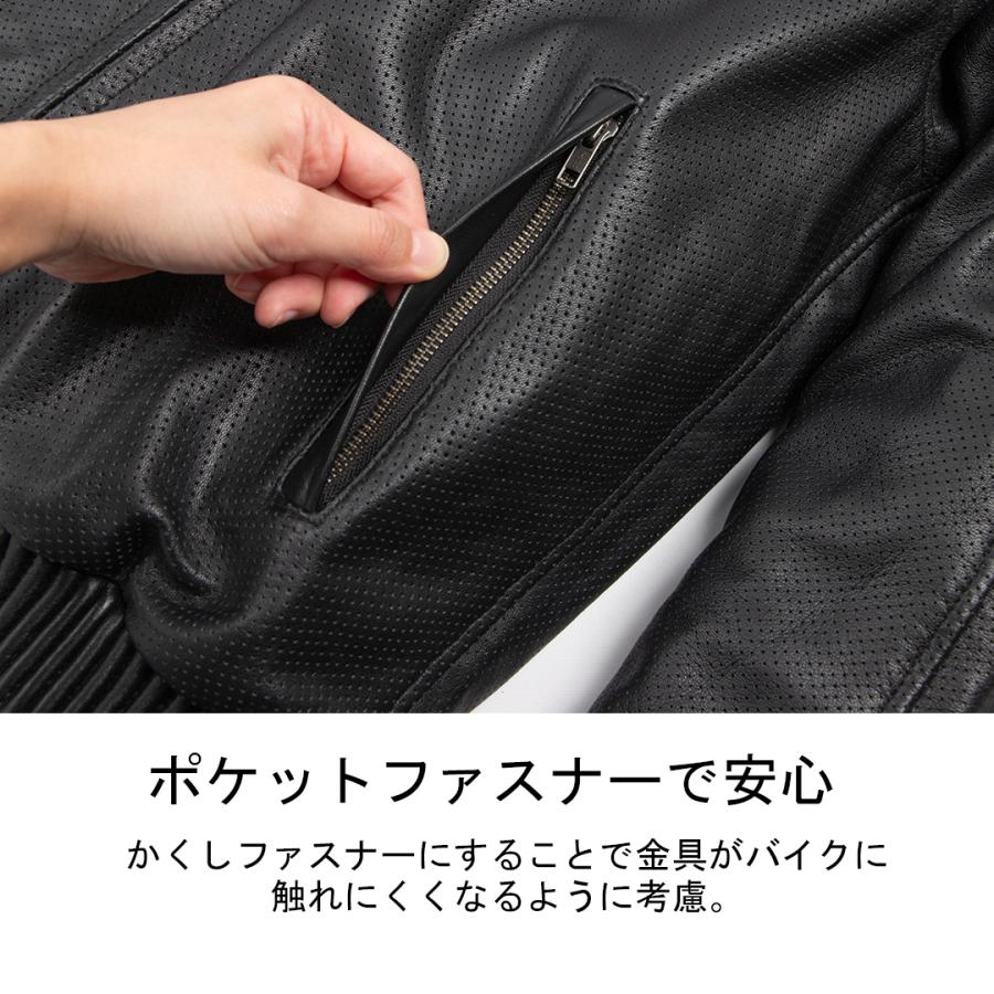 デグナー メンズ メッシュ レザー ジャケット 羊革 本革 24SJ-5 : 24sj-5 : デグナーヤフーショッピング - 通販 - Yahoo!ショッピング