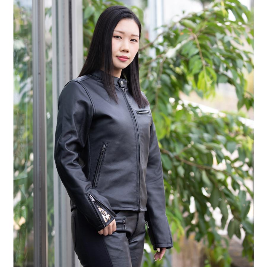 DEGNER デグナー 金襴 レディース レザージャケット 羊革 桧垣桜 流水雪輪 FR21SJ-15K : デグナーヤフーショッピング - 通販 - Yahoo!ショッピング