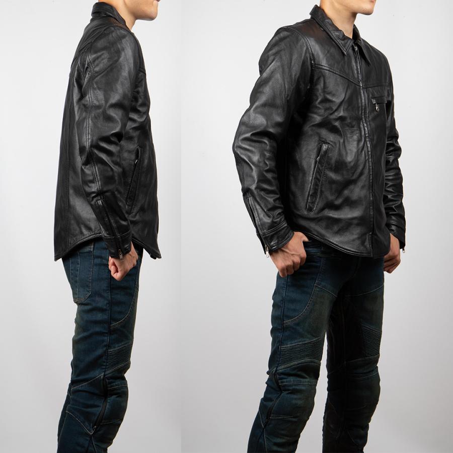 DEGNER（デグナー） メンズ レザーシャツ 羊革 SRS-5 : デグナーヤフーショッピング - 通販 - Yahoo!ショッピング