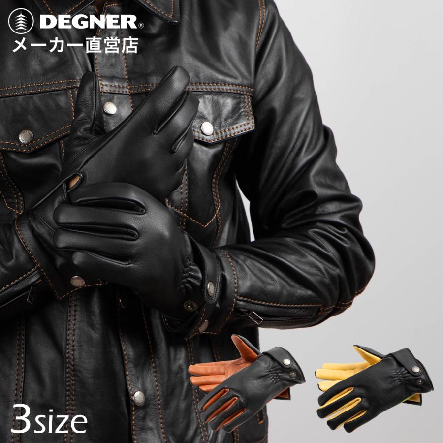 DEGNER（デグナー） 公式 レザーグローブ メンズ 牛革 本革 バイク ツーリング レターパックライトで発送 TG-108 : デ ...