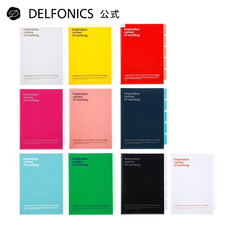 DELFONICS（デルフォニックス） クリアファイル A4 5ポケット クリアホルダー 書類整理 カラー クリア レッド ローズ ブラック グリーン イエロー ピンク ホワイト デル ...