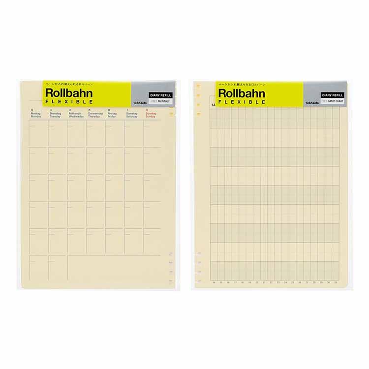 DELFONICS（デルフォニックス） ノート フレキシブル ロルバーン A5サイズ リフィル 【2個セット】 Rollbahn ダイアリー フリーマンスリー フリーガントチャート デル ...