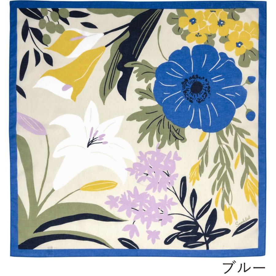 風呂敷 大判 ふろしき サラベル ザ タイムレス ブロッサム ブルー Sarahbel the timeless Blossom 75x75cm 二巾 : delight - 通販 ...