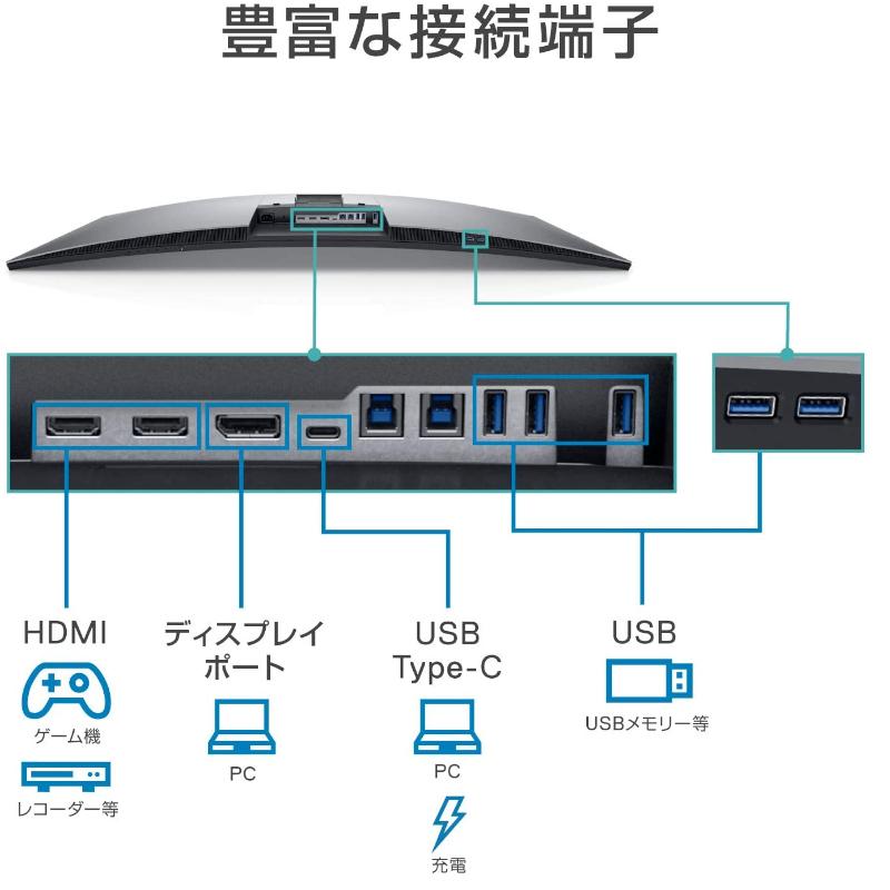DELL モニター Dell U4919DW 49インチ DualQHD 曲面 IPS 非光沢 DELL モニター Dell U4919DW 49インチ DualQHD 曲面 IPS 非光沢