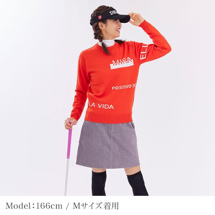 ロゴジャガードクルーネックニット 大きいサイズ M/L/LL/3L レディースゴルフウェア :7700:DELSOL GOLF Yahoo!店 ...