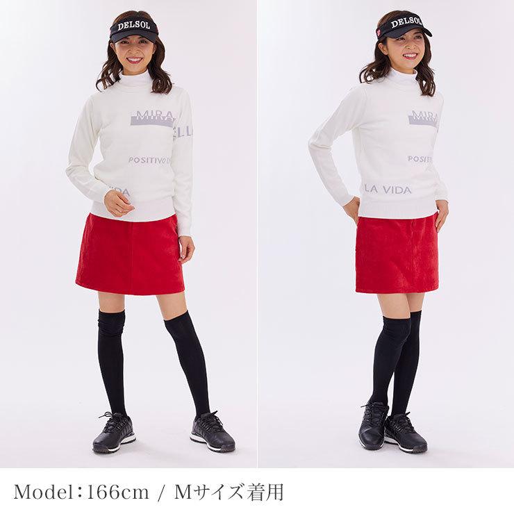 刺繍入ストレッチコーデュロイスカート 秋冬 新作 M/L/LL/3L 大きいサイズ レディースゴルフウェア :7709:DELSOL GOLF ...