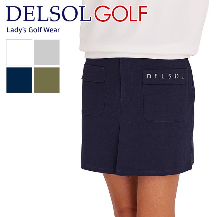 刺繍入コットンツイルスカート 春夏 S/M/L/LL/3L 豊富なサイズ レディースゴルフウェア :7753:DELSOL GOLF ...
