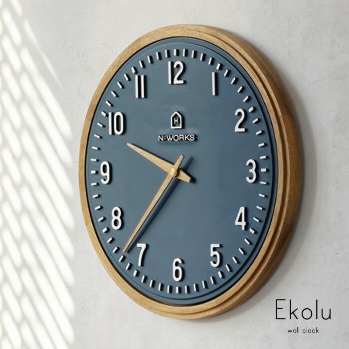 INTERFORM 壁掛け時計 おしゃれ モダン ウォールクロック 壁掛け 時計 ナチュラル ブラウン ブルー ネイビー 青 木製 木 30cm : DELUCE - 通販 - Yahoo ...