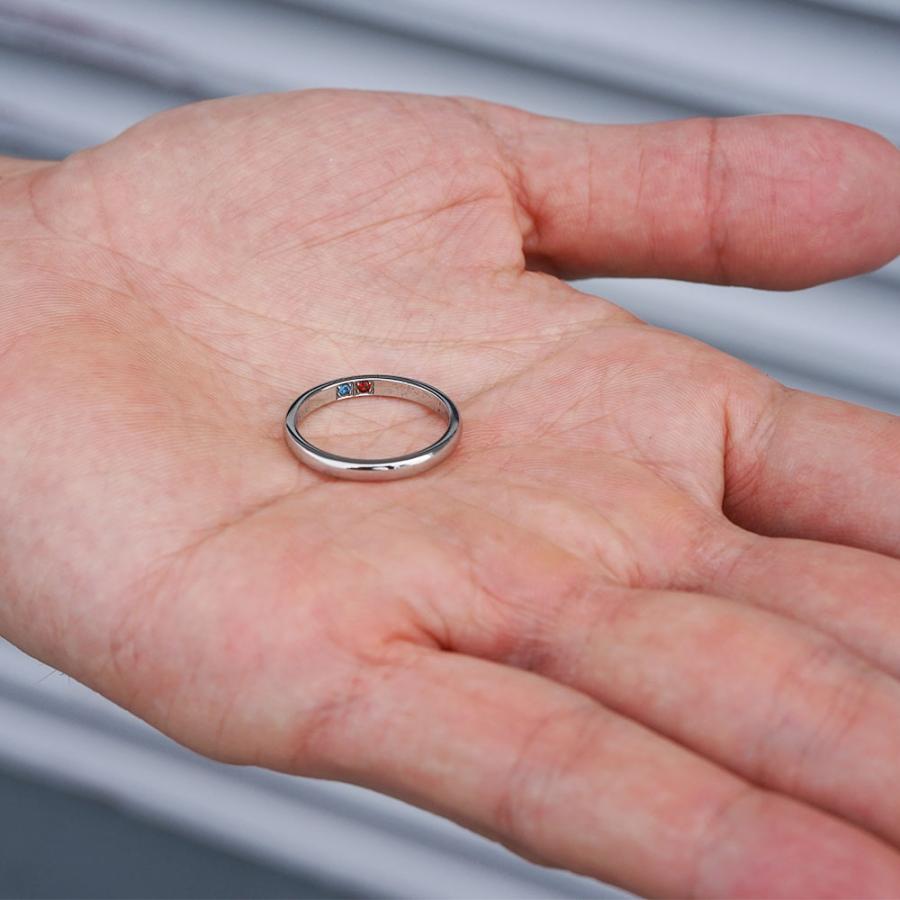 リング 2ストーン 名入れ 刻印 誕生石 ギフト プレゼント レディース メンズ カップル アレルギー対応 単品販売 BPS APR001 ...