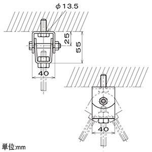 ネグロス電工 天井・壁面用吊りボルト支持金具 W1/2 六角W1/2×25 溶融亜鉛めっき仕上 Z-BSH1-W4 : 電材堂ヤフー店 - 通販 - Yahoo!ショッピング