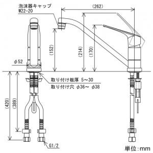 KVK 流し台用シングルレバー式混合栓 寒冷地用 逆止弁なし 泡沫吐水 eレバー水栓 KM5011Tシリーズ KM5011ZTEC : 電材堂ヤフー店 - 通販 - Yahoo!ショッピング