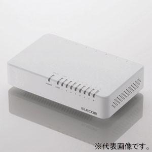 ELECOM スイッチングハブ 100BASE-TX対応 プラスチック筐体 電源外付けタイプ 8ポート エコ省電力 ループ検知機能搭載 マグネット付 ホワイト EHC-F08PA-JW ...
