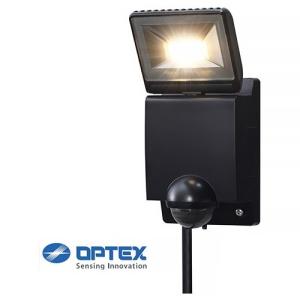 OPTEX LEDセンサーライト ON/OFFタイプ ブラック 1灯型 電球色 2700K 750lm 防水IP45 LA-12(BL ...