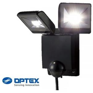 OPTEX LEDセンサーライト ON/OFFタイプ ブラック 2灯型 昼光色 5700K 1500lm 防水IP45 LA-24(BL ...