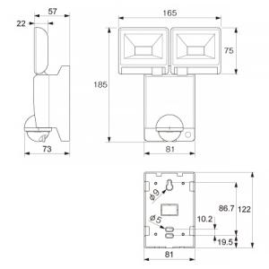 OPTEX LEDセンサーライト ON/OFFタイプ ブラック 2灯型 昼光色 5700K 1500lm 防水IP45 LA-24(BL ...