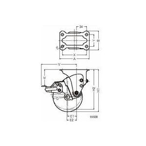 ハンマーキャスター 935ER-BLB125-2.0 その他金物・部品