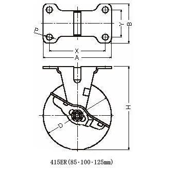 ハンマーキャスター 415ER-R85 ゴム車 ストッパー付き :HMR-415ER-R85:伝動機ドットコム ヤフー店 - 通販 - Yahoo!ショッピング