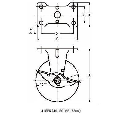 ハンマーキャスター 415ER-UR65 ウレタン車 ストッパー付き :HMR-415ER-UR65:伝動機ドットコム ヤフー店 - 通販 - Yahoo!ショッピング
