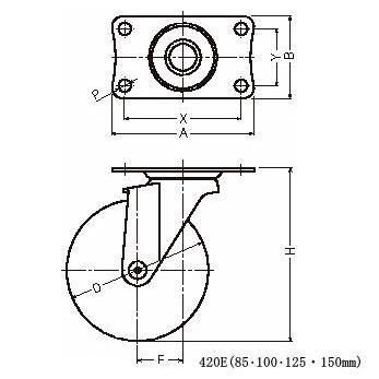 ハンマーキャスター 420E-N100 ナイロン車 : hmr-420e-n100 : 伝動機ドットコム ヤフー店 - 通販 - Yahoo!ショッピング