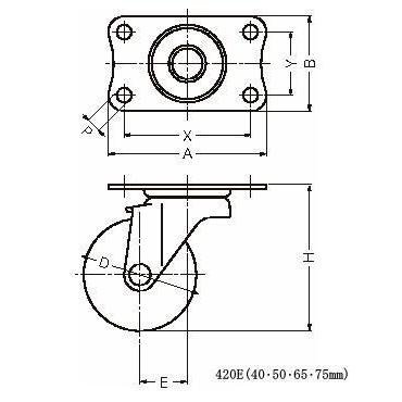 ハンマーキャスター 420E-UR65 ウレタン車 :HMR-420E-UR65:伝動機ドットコム ヤフー店 - 通販 - Yahoo!ショッピング