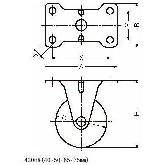 ハンマーキャスター 420ER-UR40 ウレタン車 : hmr-420er-ur40 : 伝動機ドットコム ヤフー店 - 通販 - Yahoo!ショッピング