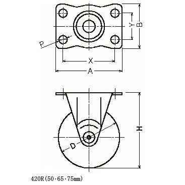 ハンマーキャスター 420R-UR65 ウレタン : 伝動機ドットコム ヤフー店 - 通販 - Yahoo!ショッピング