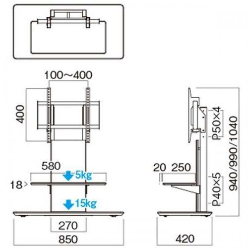 ハヤミ工産 Hayami Industry TIMEZ(タイメッツ) キャスター付TVスタンド 〜77V型対応 KF-970〈KF970〉 : デンキチWeb Yahoo!店 - 通販 ...