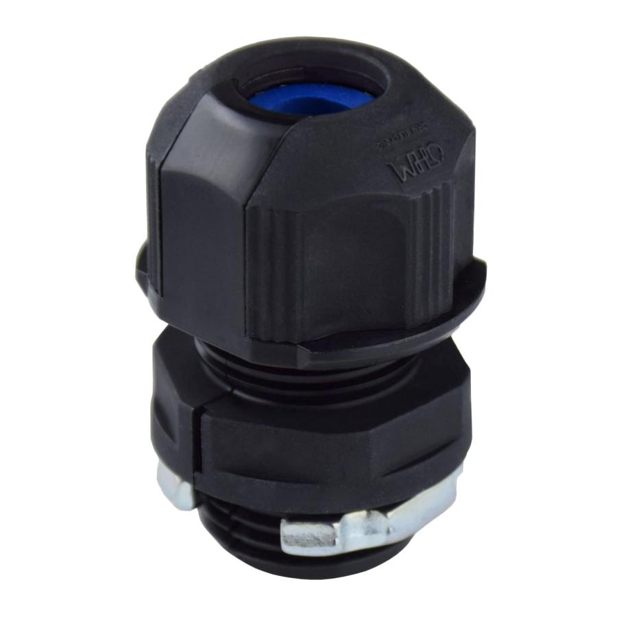 オーム電機 【 OA-WH16-06/10E 】キャプコン 防水型ケーブルグランド OA-WH セパレートタイプ 耐候性 黒（取付穴径φ21mm 適合電線径 φ6〜10mm）【10個入 ...