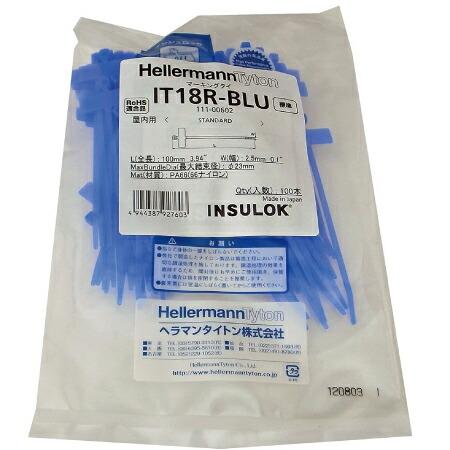 HellermannTyton ヘラマンタイトン IT18R-BLU マーキングタイ 屋内使用 100本入り 色 青 全長L100mm 幅2.5mm : 電材BLUEWOOD ヤフー店 ...