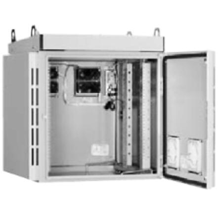 日東工業 RCP60-67Y-F1N 屋外用熱対策通信キャビネット ポール用・19型ヨコ置タイプ ファン仕様 ヨコ640mm タテ775mm ...