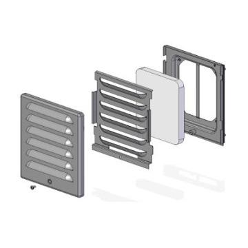 日東工業 SLS-20FR ステンレス製ルーバー フィルタ付 寸法mm W200xH210xD24 換気面積100cm2 色選択ライトベージュ ...