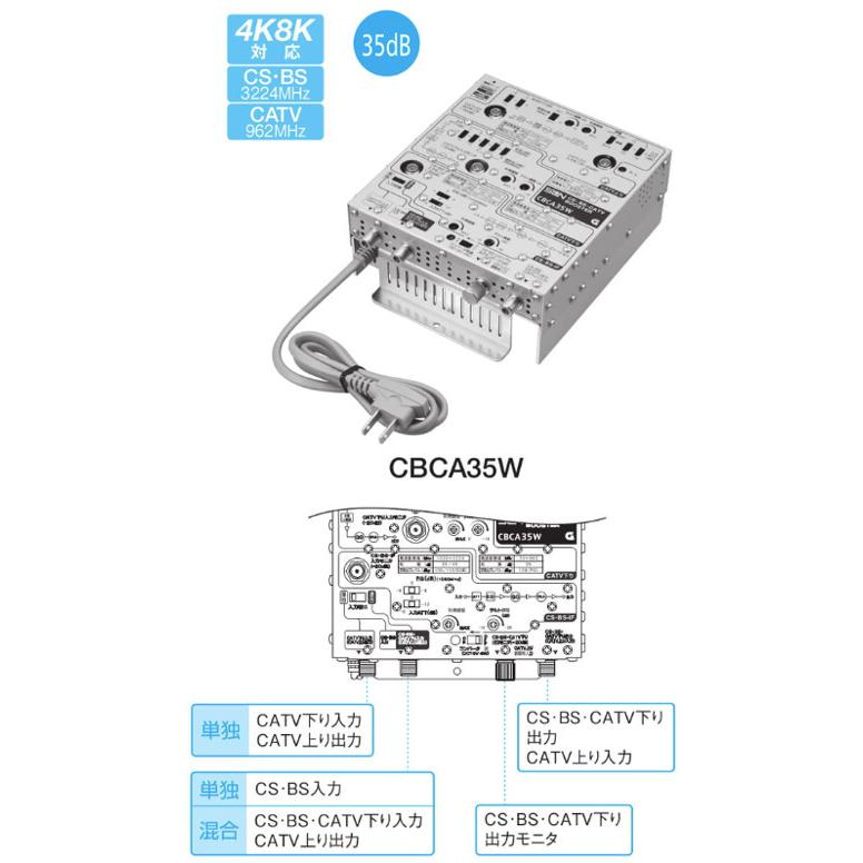 サン電子 CBCA35W CS・BS・CATVブースタ 35dB型 屋内用 共同受信用 : 10060436 : 電材ONLINE - 通販 - Yahoo!ショッピング