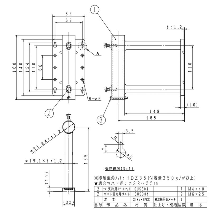 サン電子 側面取付金具 軒下金具 φ22~25用 MSH-1ZA : でんきのパラダイス電天堂 - 通販 - Yahoo!ショッピング