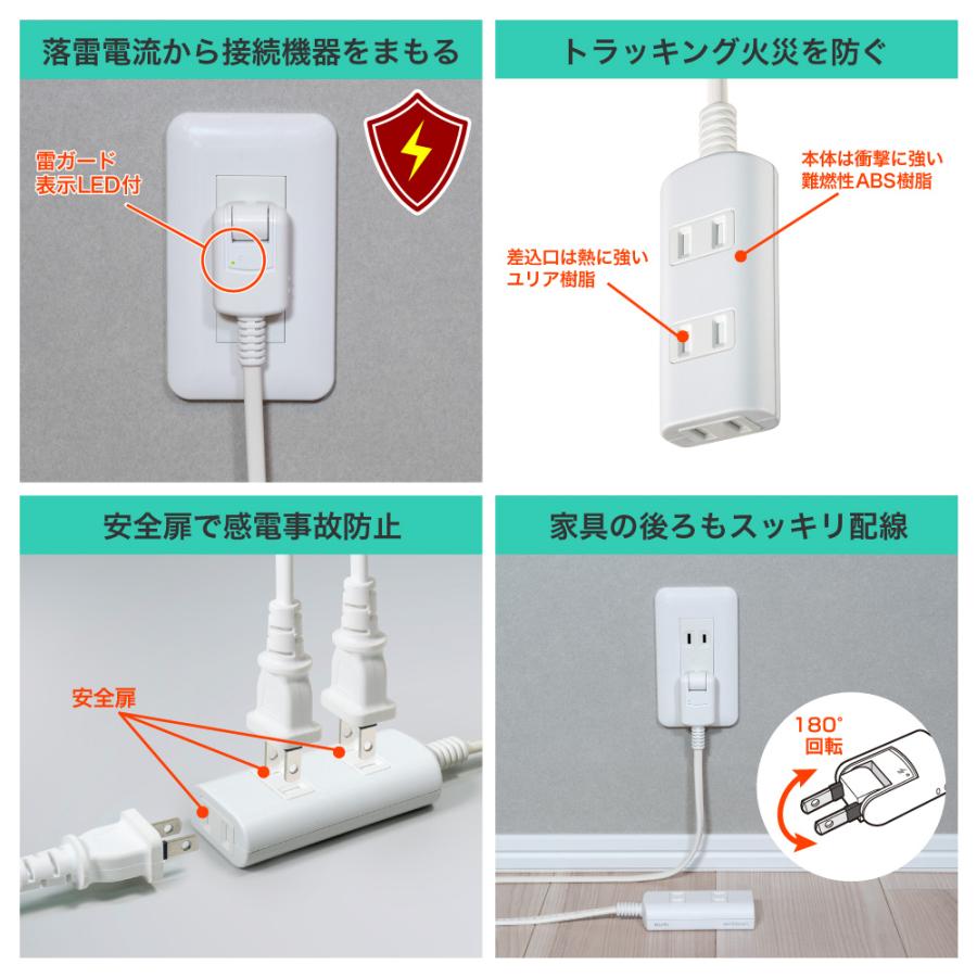 エルパ 耐雷タップラン3P3m WBT-N3030SB(W) : でんきのパラダイス電天堂 - 通販 - Yahoo!ショッピング