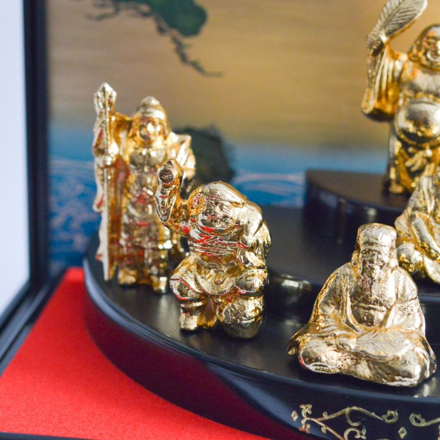 七福神 純金メッキ ( 木札名入れ有料 恵比寿 大黒 宝船 置物 七福神 純金メッキ ( 木札名入れ有料 恵比寿 大黒 宝船 置物